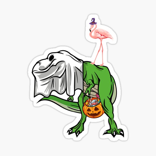 "Flamingo Bird Riding T-Rex Dinosaur" Sticker for Sale by boutiquekarim ...