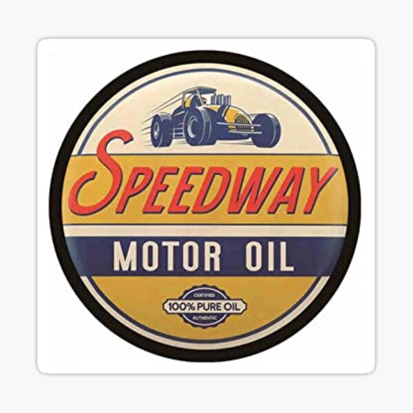 "Speedway Motor Oil " Sticker for Sale by uniquenostalgia | Redbubble