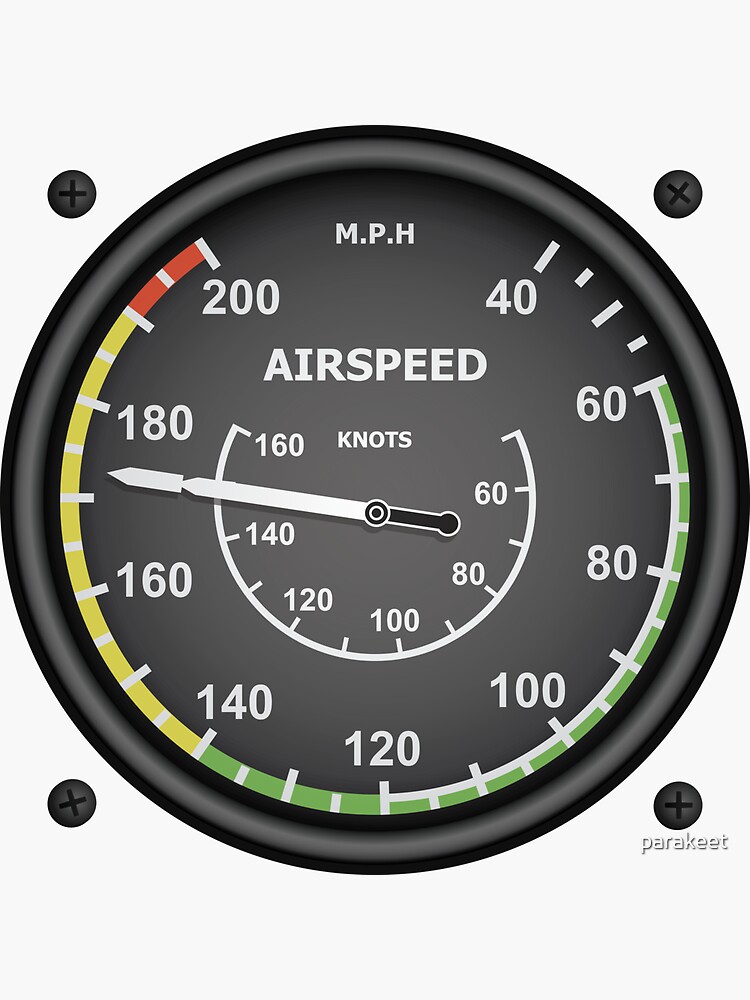 "Airspeed Indicator Flight Instruments AI " Sticker for Sale by ...