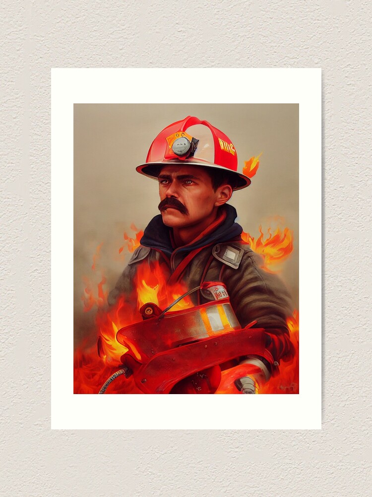 "Firefighter Epic Scene, Digital Art, Realistic Render, Painting ...