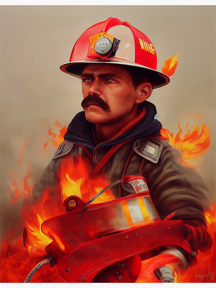 "Firefighter Epic Scene, Digital Art, Realistic Render, Painting ...