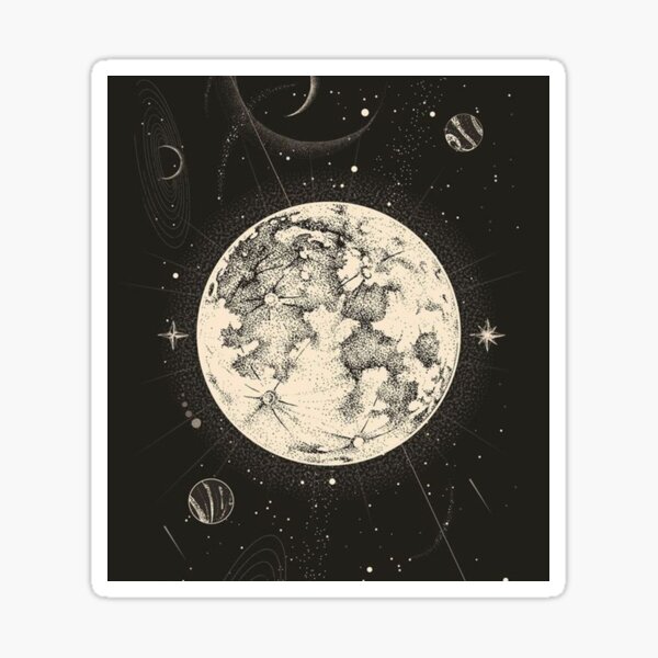 "Moon Aesthetic" Sticker for Sale by eddieaycock | Redbubble