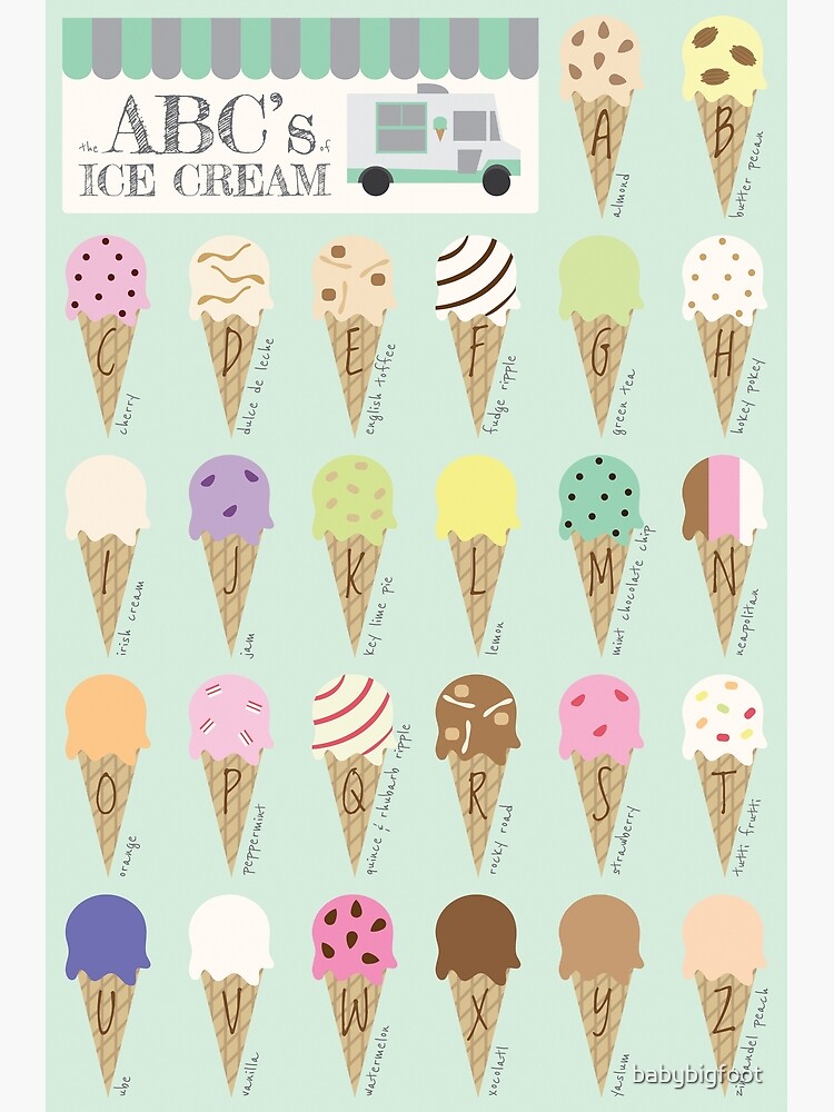 Póster «Alfabeto de helado» de babybigfoot | Redbubble