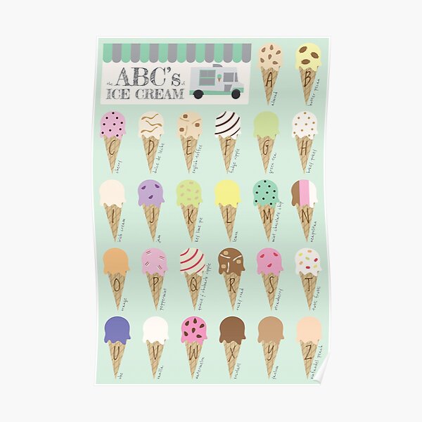Póster «Alfabeto de helado» de babybigfoot | Redbubble