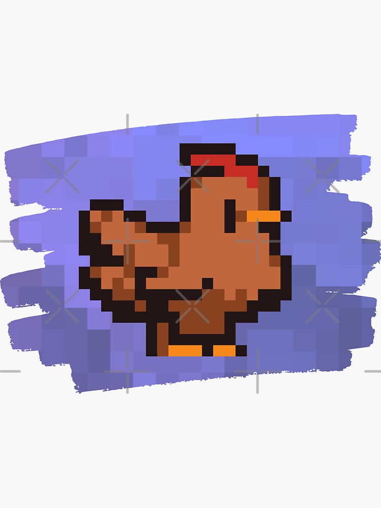 "Pixel chicken" Sticker for Sale by AtesDesigns | Redbubble