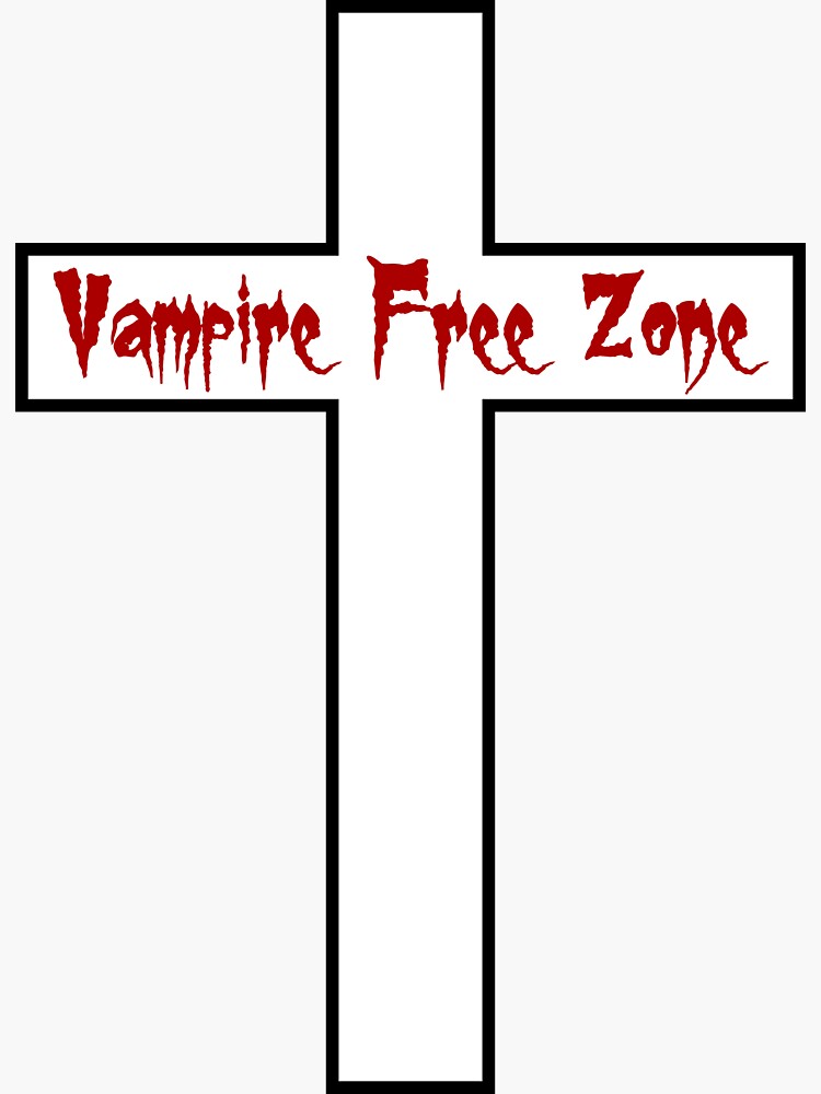 "Vampire Free Zone for Halloween" Sticker for Sale by HalloweenThings ...
