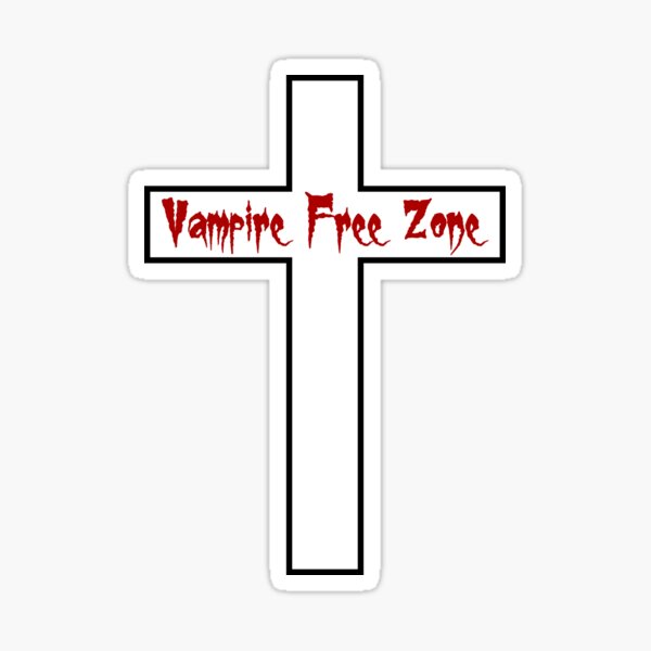 "Vampire Free Zone for Halloween" Sticker for Sale by HalloweenThings ...