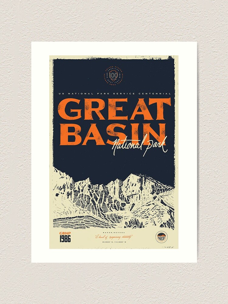 "Great Basin National Park Nevada Vintage Travel Decal" Art Print by ...