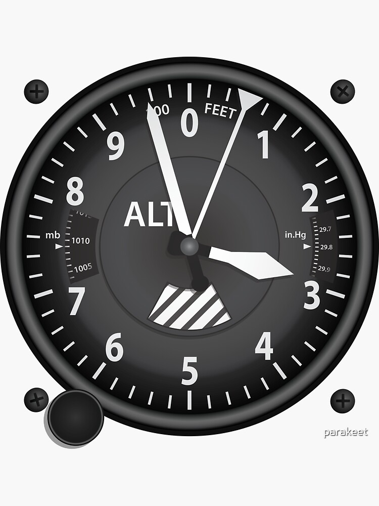 "Altimeter Flight Instruments" Sticker for Sale by parakeet | Redbubble