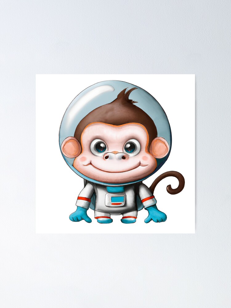 "A Monkey Astronaut in Space Suit " Poster for Sale by sabamerch ...