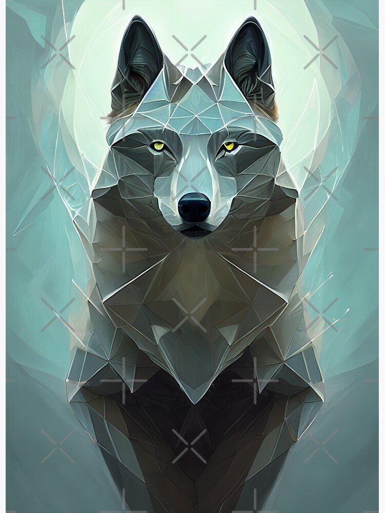 "geometric wolf drawing " Sticker for Sale by The-Artful-Eye | Redbubble