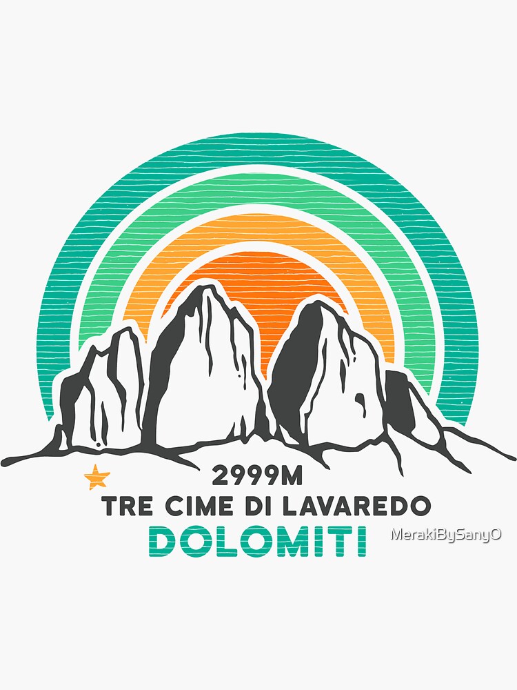 Pegatina «Dolomitas Drei Zinnen Tre Cime di Lavaredo Tirol del Sur ...