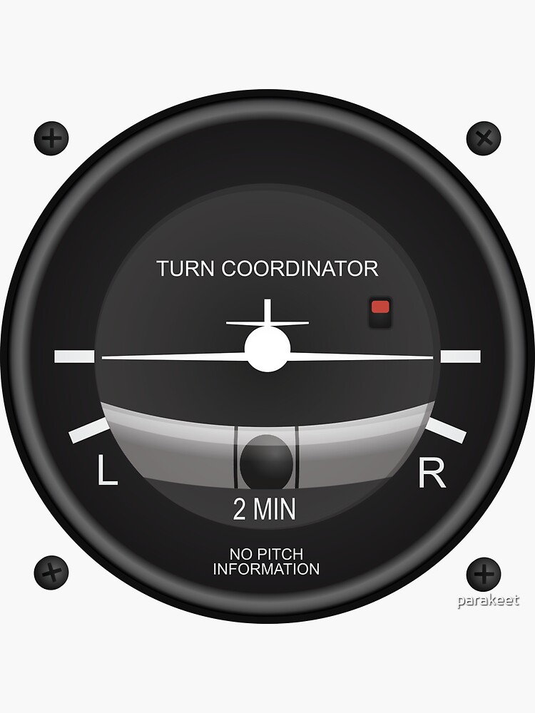 "Turn Coordinator Flight Instruments" Sticker for Sale by parakeet ...