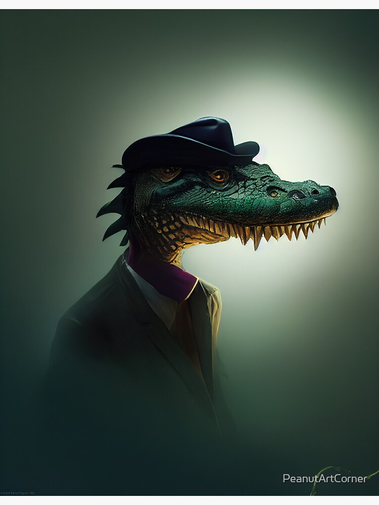 "Alligator detective" Sticker for Sale by PeanutArtCorner | Redbubble