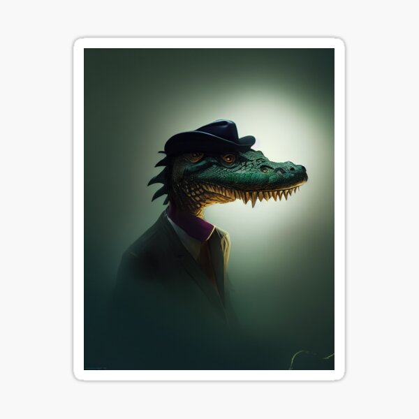 "Alligator detective" Sticker for Sale by PeanutArtCorner | Redbubble