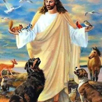 "Jesus Christ And They Animals" Poster for Sale by Rowena Jones | Redbubble