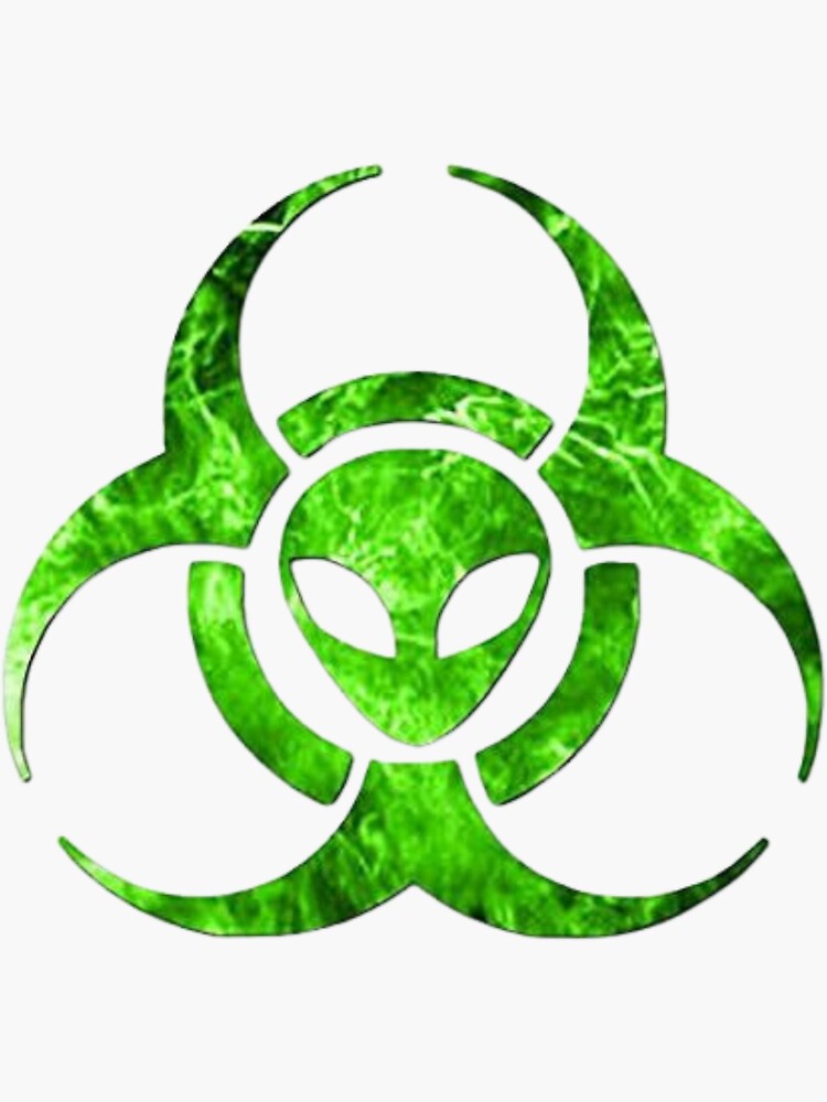 "Alien Biohazard Symbol" Sticker for Sale by bluebarb | Redbubble