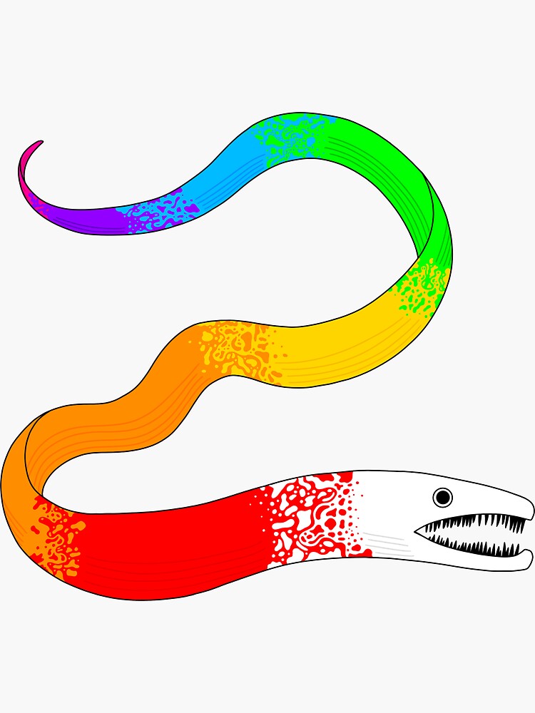 "Rainbow Eel" Sticker for Sale by SpaceDiver-001 | Redbubble
