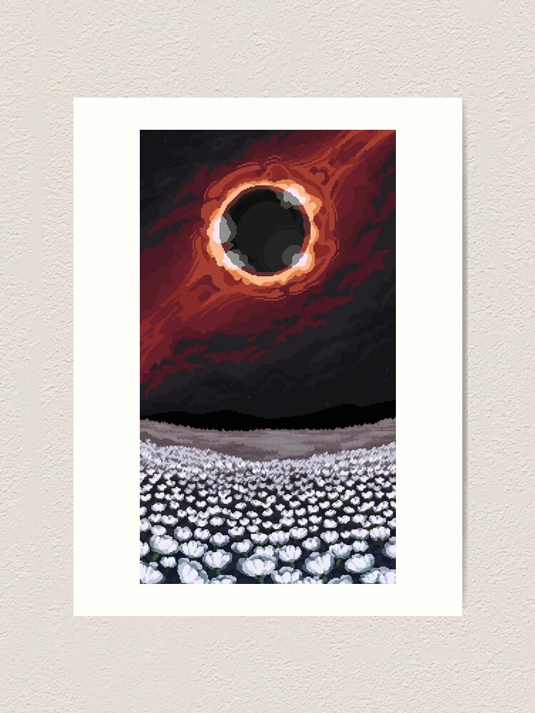 "8-bit sci-fi eclipse / black hole poster" Art Print for Sale by ...