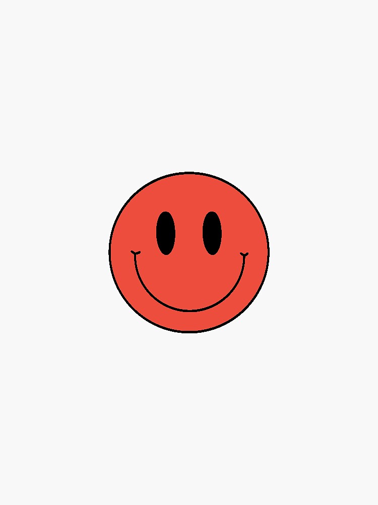 "Red Smiley Face" Sticker for Sale by abigalerose | Redbubble