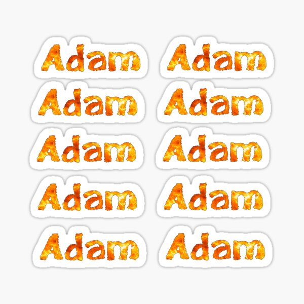 "Adam flames name sticker pack." Sticker for Sale by tshirtsmash ...