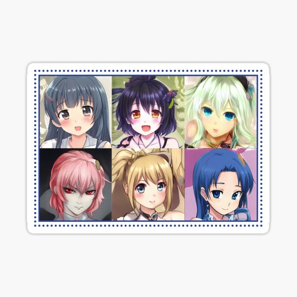 "Anime Girls Portrait Collage" Sticker for Sale by ComicKitsch | Redbubble