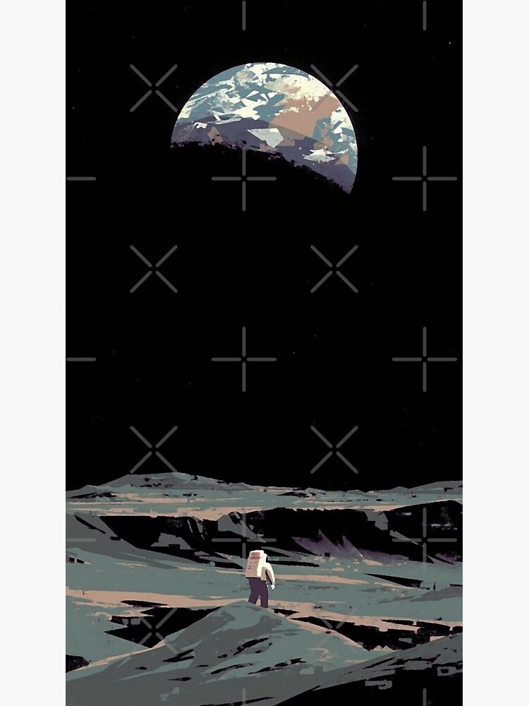 "8-bit retro sci-fi Earth view poster" Sticker for Sale by ...