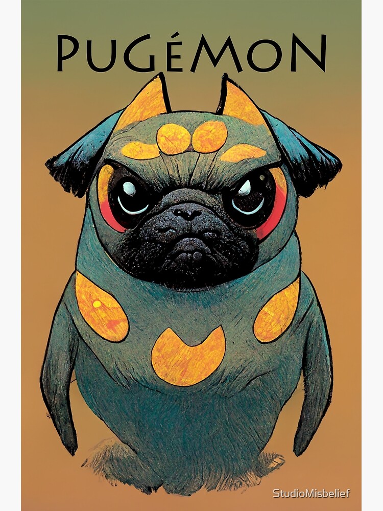 "pug pokemon" Poster for Sale by StudioMisbelief | Redbubble