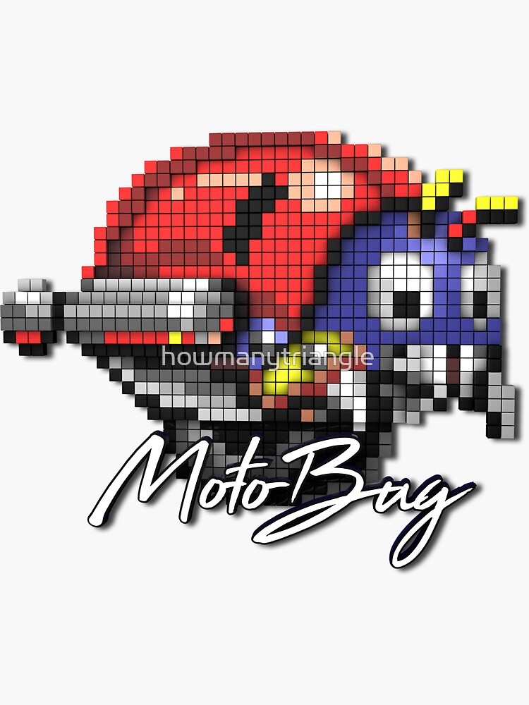 "3D Pixel Gaming Characters - MotoBug" Sticker by howmanytriangle ...