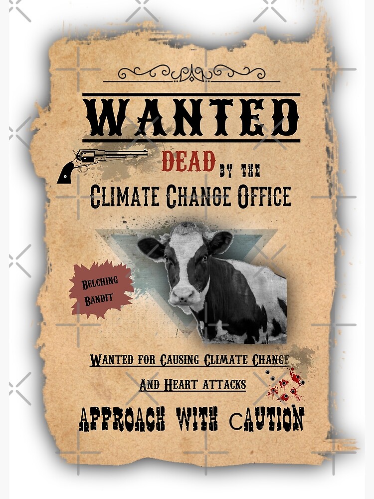 "Wanted! Cow! " Poster for Sale by hallywd | Redbubble