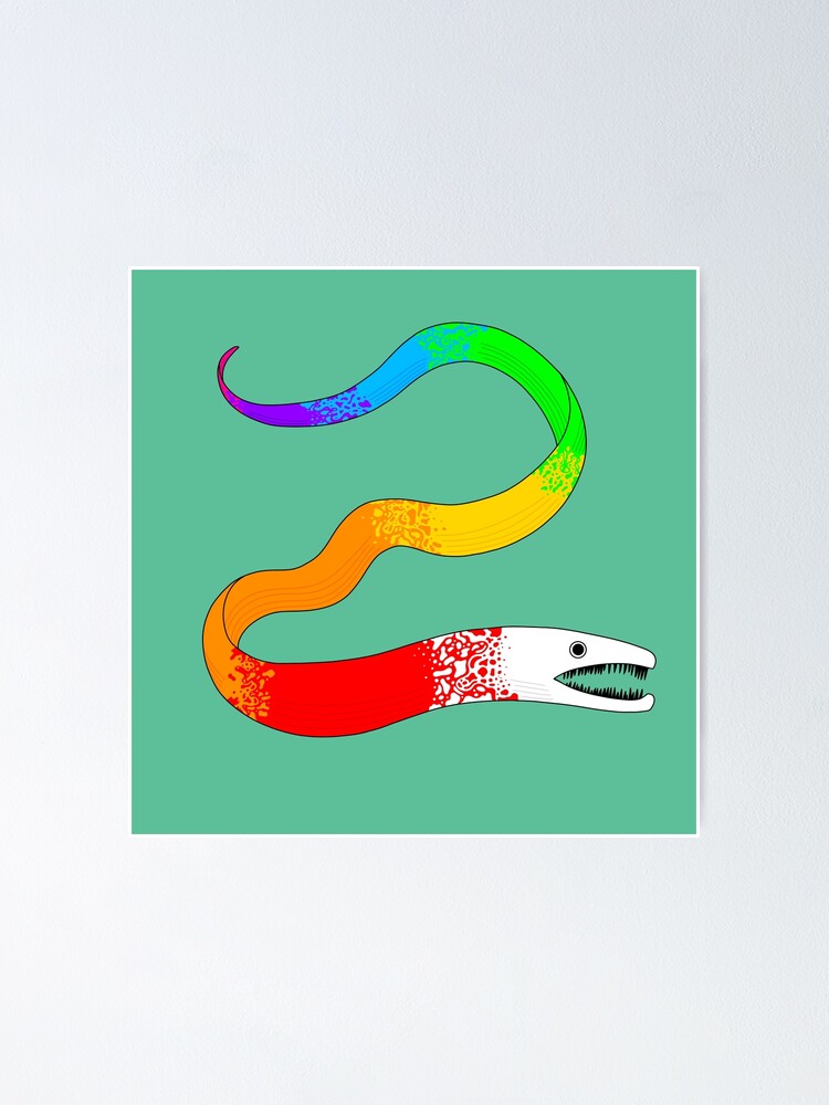 "Rainbow Eel" Poster for Sale by SpaceDiver-001 | Redbubble