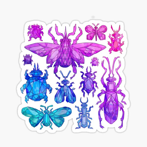 "Magical Crystal Insects" Sticker for Sale by CleoLant | Redbubble