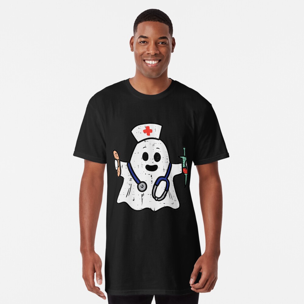 "Nurse Ghost Scrub Top Halloween Costume For Nurses Women RN" Sticker ...