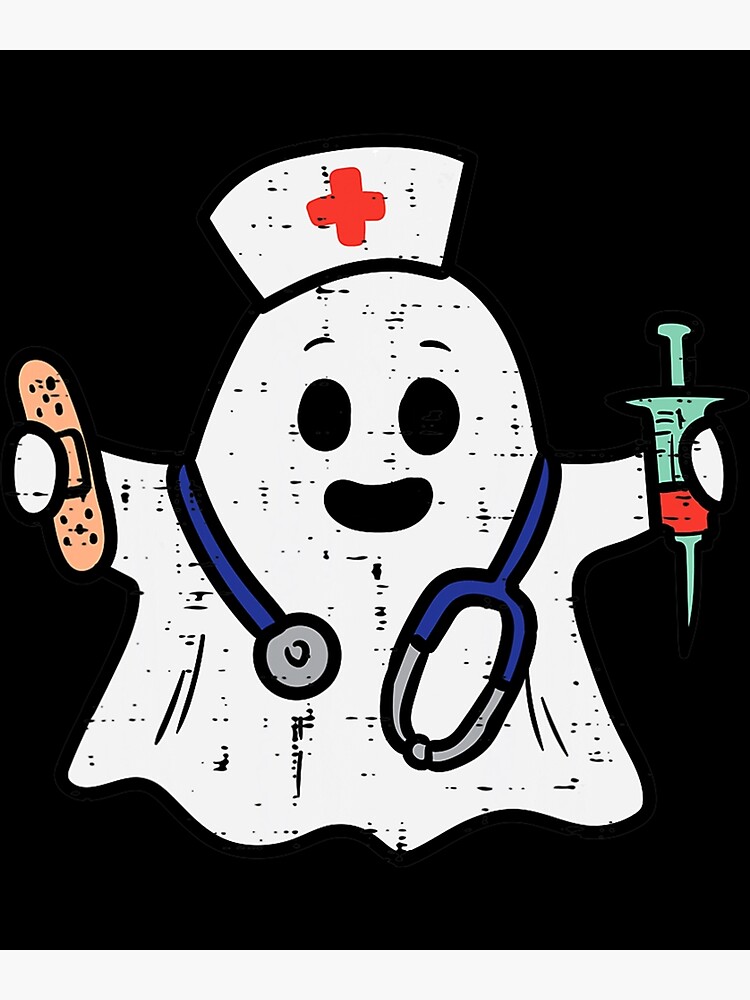 "Nurse Ghost Scrub Top Halloween Costume For Nurses Women RN ...