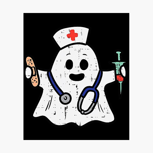 "Nurse Ghost Scrub Top Halloween Costume For Nurses Women RN ...