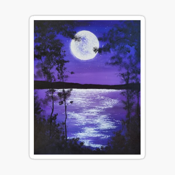 "Purple Moon" Sticker for Sale by ArtofMurph | Redbubble
