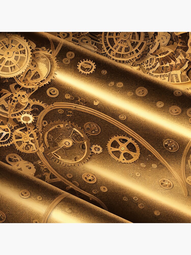"Steampunk Pattern - Golden Age Clock Works - Designs by Kiradlynn" Art ...