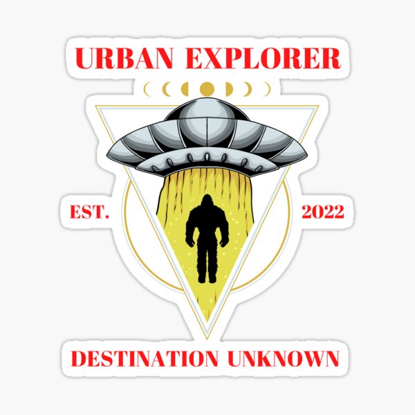 "Urban Explorer Destination Unknown" Sticker for Sale by artbylink ...