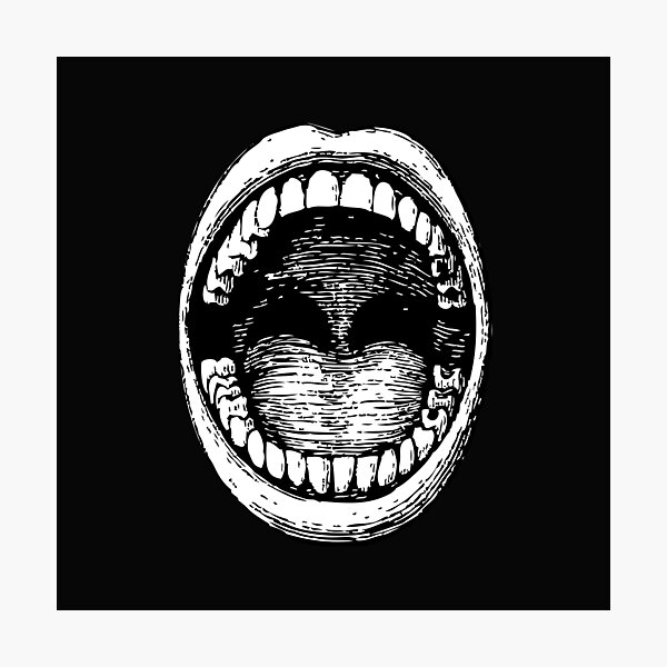 "biting teeth line drawing" Photographic Print for Sale by ...