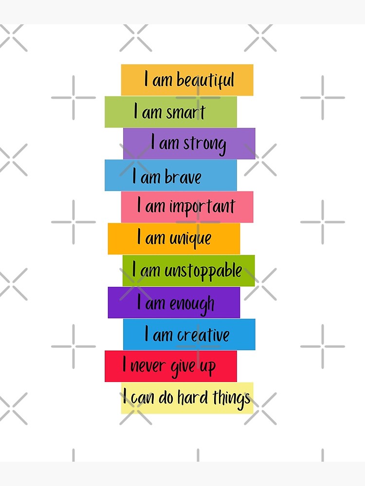 "Positive Affirmations for Children, I Am Beautiful, Mindful Reminders ...