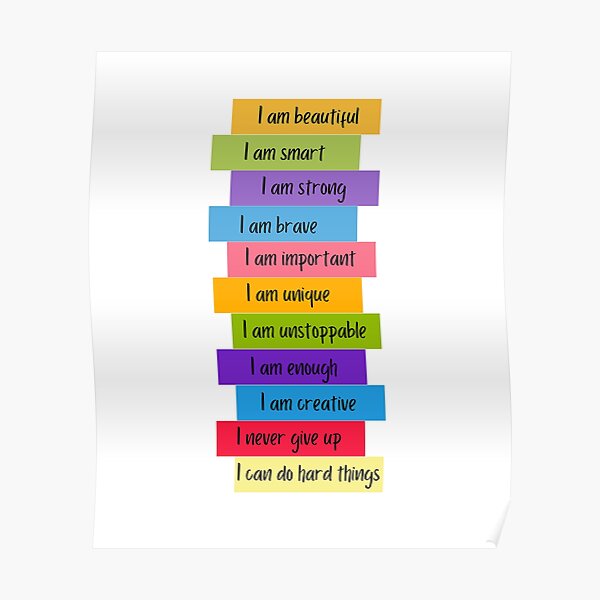 "Positive Affirmations for Children, I Am Beautiful, Mindful Reminders ...