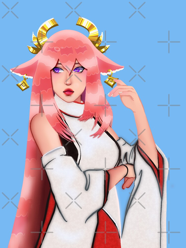 "Yae Miko Genshin Impact" Sticker for Sale by Lola Holliday | Redbubble