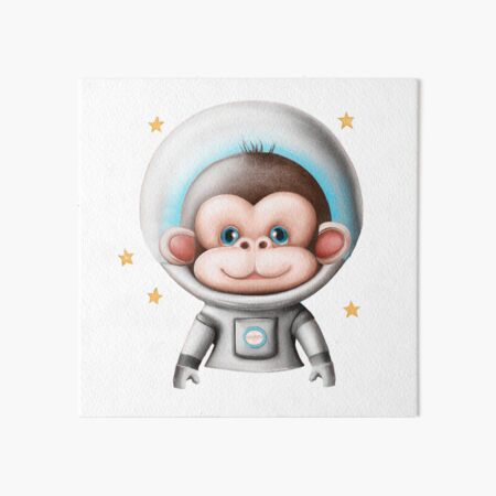 "Monkey Astronaut in Space Suit " Art Board Print for Sale by sabamerch ...