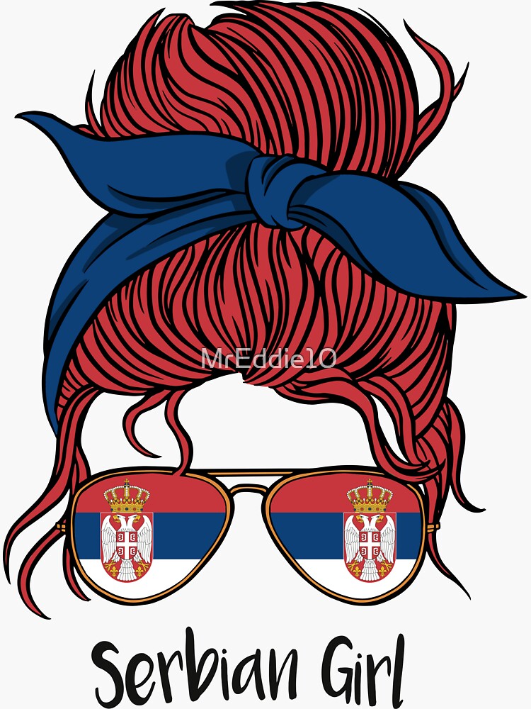 "Serbian Girl Retro Republic Of Srbija Pride Flag " Sticker for Sale by MrEddie10 | Redbubble