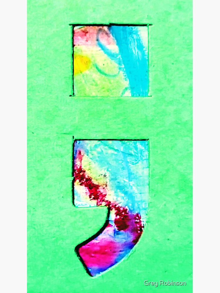 "Bright Colorful Abstract Semicolon Survivor Symbol " Sticker for Sale ...