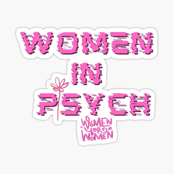 "Women in Psych Pink and Red Sticker " Sticker for Sale by khalid1707 ...