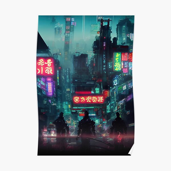 "Cyberpunk city" Poster for Sale by Jada-Art-Shop | Redbubble