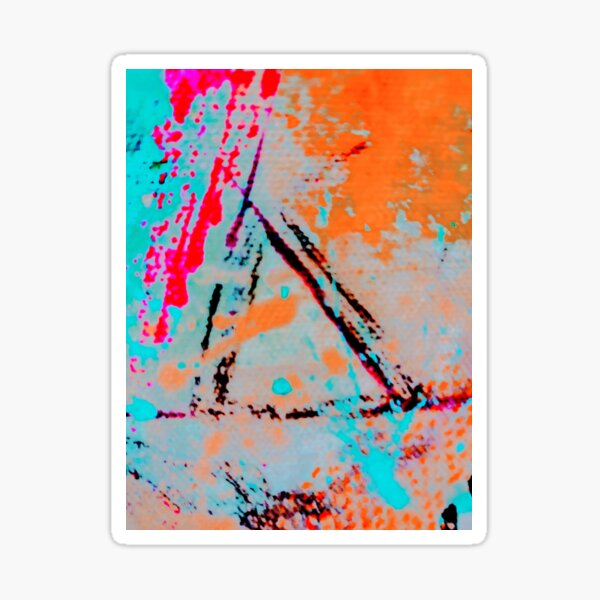 "Bright Neon Abstract Paint Splatter Triangle" Sticker for Sale by ...