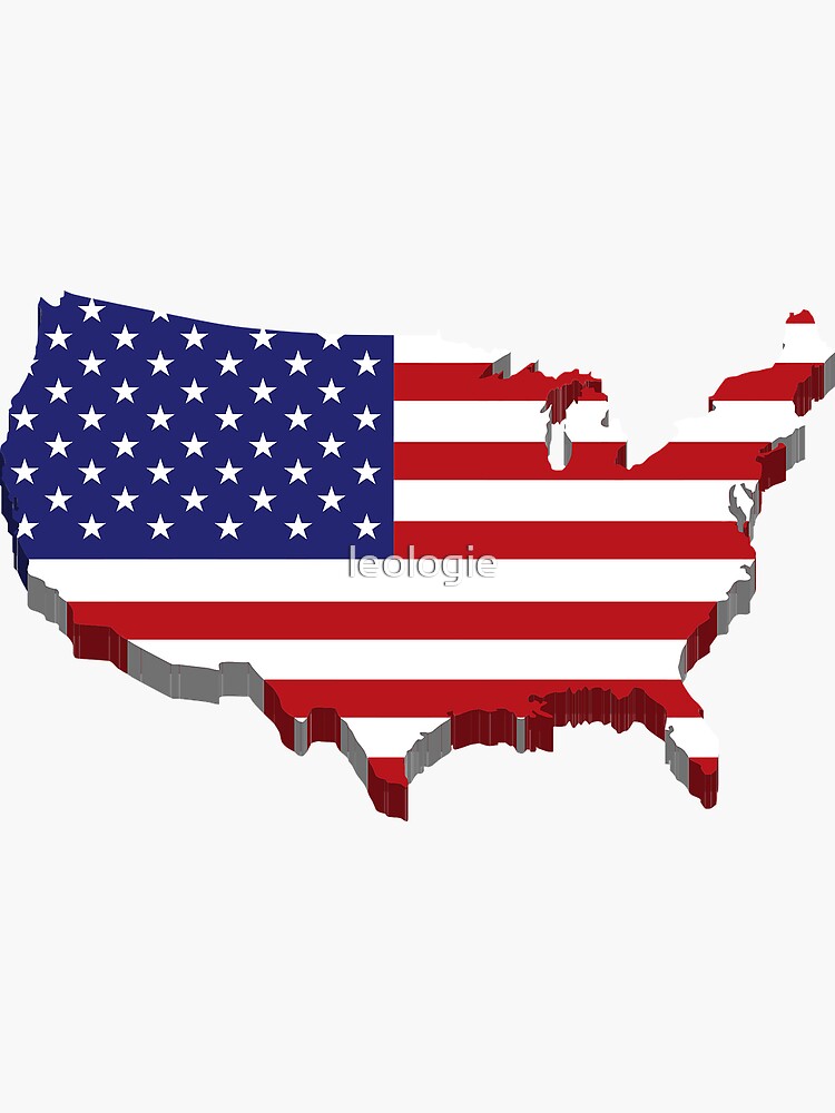 "USA map flag" Sticker by leologie | Redbubble