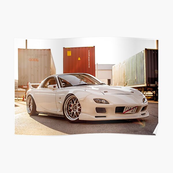 "White Rx7 FD" Poster for Sale by shanilhasantha | Redbubble